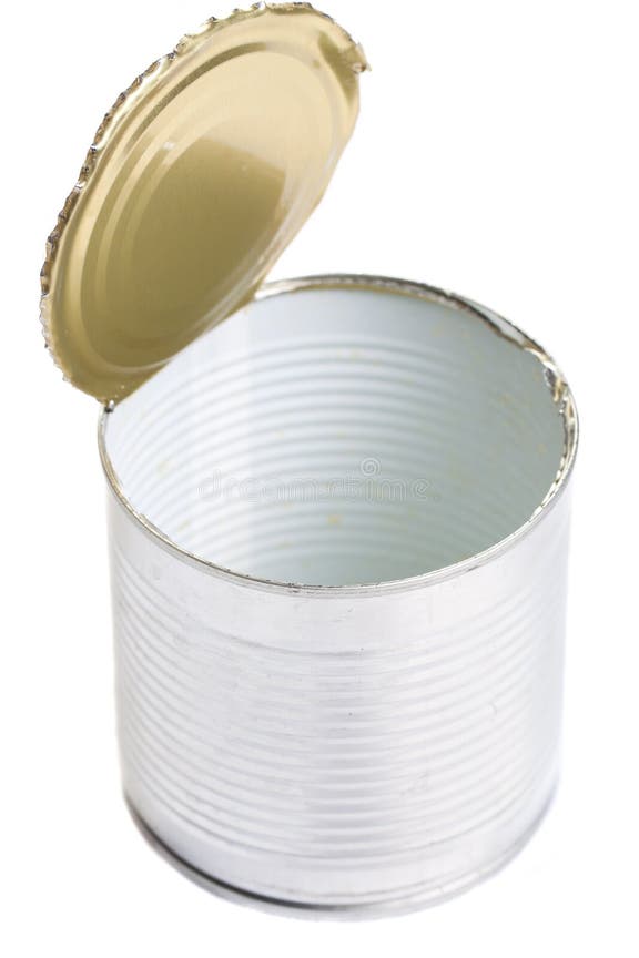 Empty Open Tin Can without Label Stock Image - Image of empty ...