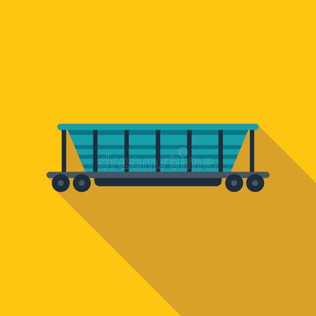 Empty Open Top Hopper Railcar Standing on Railway Stock Vector ...