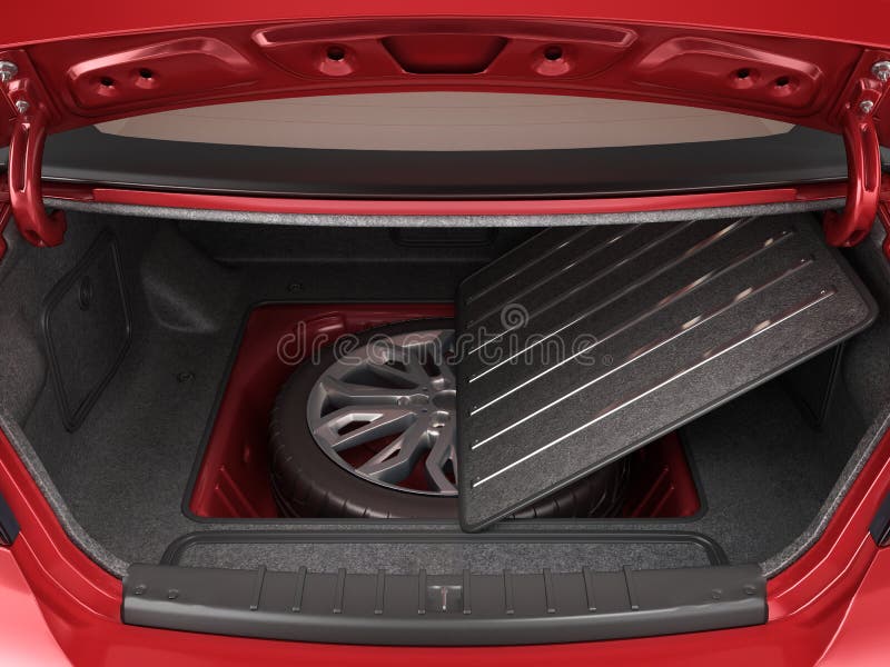 Empty Open Trunk of a Car 3d Render Stock Illustration - Illustration ...