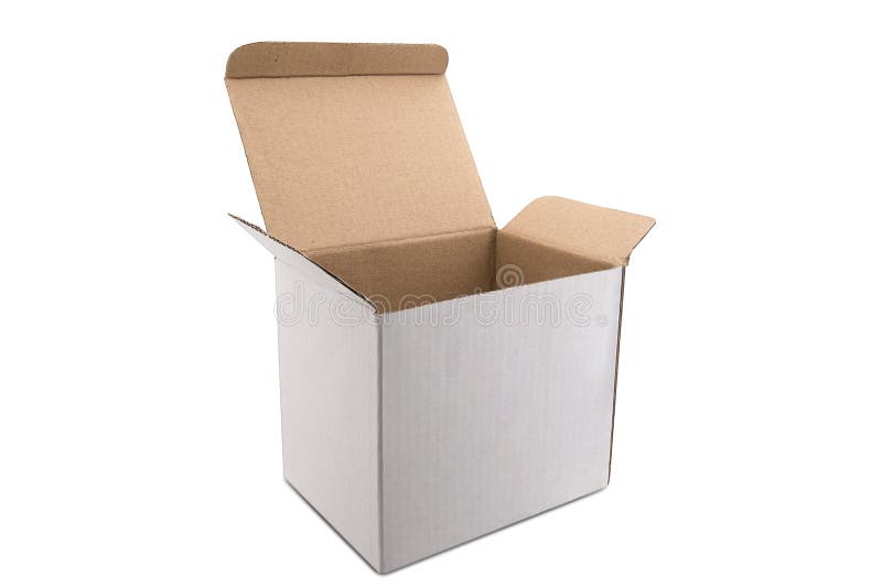 Empty Open White Cube Box Isolated on White Background Mock Up Stock ...