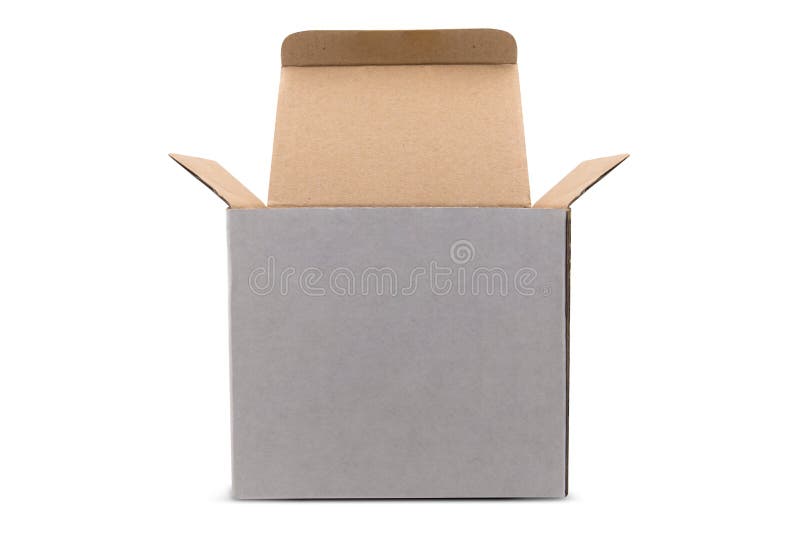 Empty Open White Cube Box Isolated on White Background Mock Up Stock ...