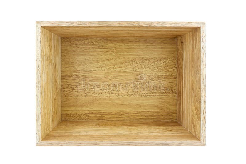 Empty Open Wooden Box Isolated Stock Image - Image of wooden, container ...