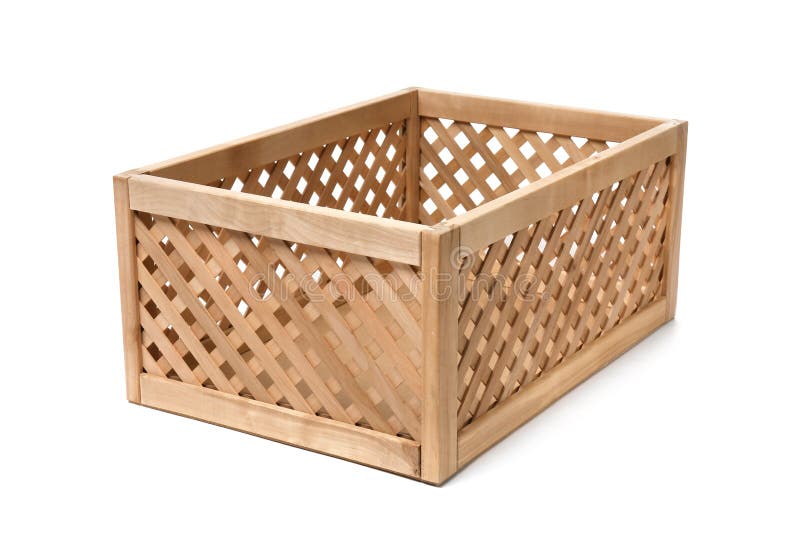 Empty open wooden crate stock image. Image of isolated - 139679399