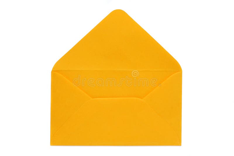 Empty Open Yellow Envelope on White Background Stock Photo - Image of ...