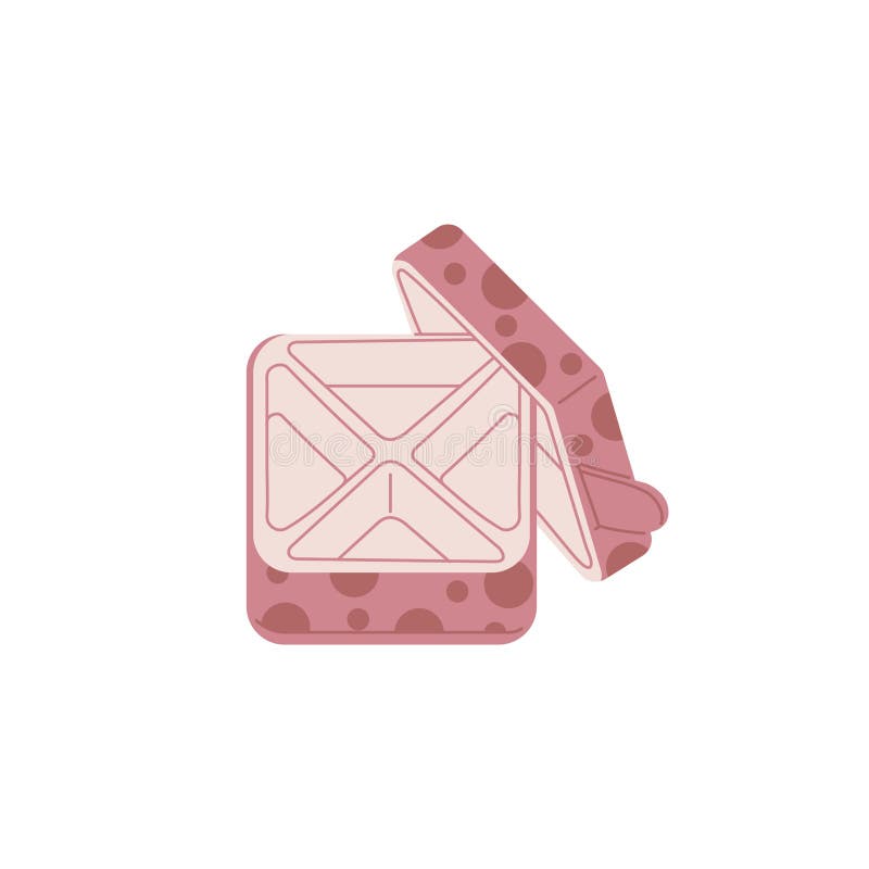 Empty Opened Bento Box Vector Icon, Cartoon Lunchbox with Dots Pattern ...