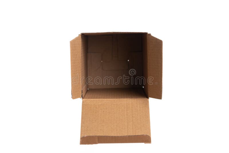 Open Empty Carton Corrugated Cardboard Box Isolated on White Stock ...