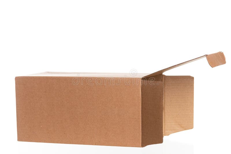 Open Empty Carton Corrugated Cardboard Box Isolated on White Stock ...