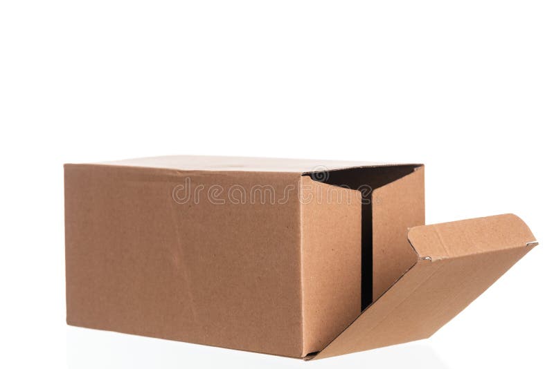 Empty Opened White Cardboard Box for Mock Up Isolated on White ...