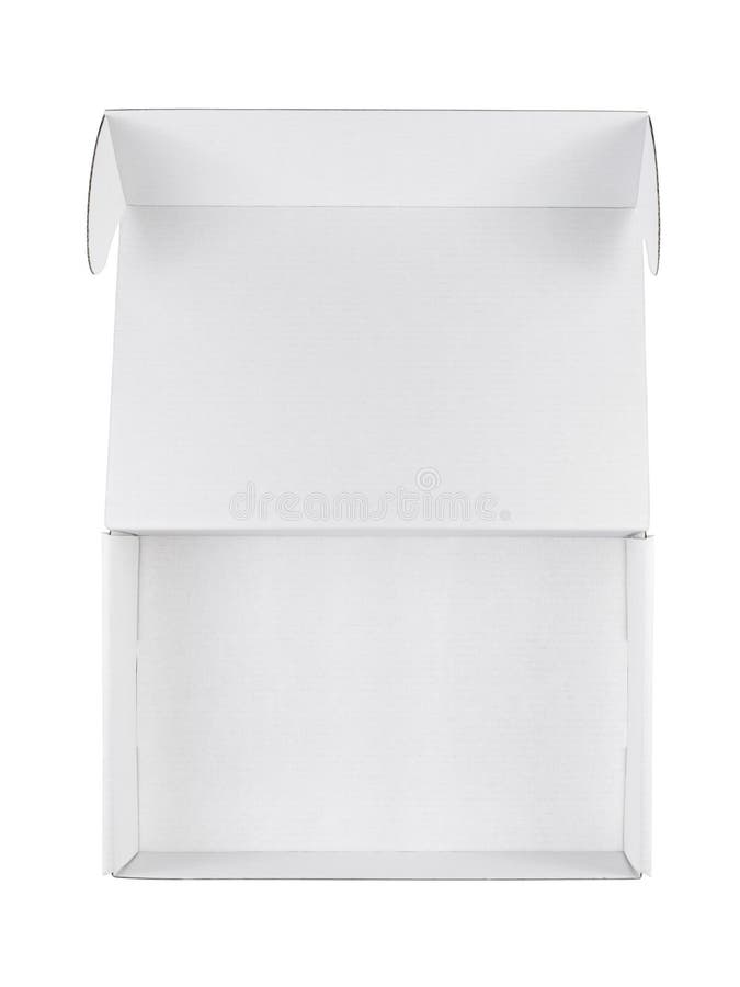 Empty Opened Cardboard Box Top View. 3d Rendering Stock Image - Image ...