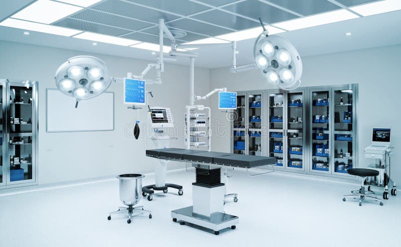 Empty Operating Room with Medical Equipment,Modern Operating Room ...