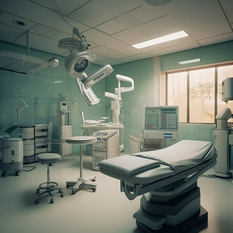 Empty Operation Room,Surgery Robot Performing Medical Operation in ...