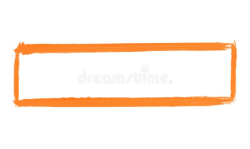 Empty Orange Frame Made with Pencil or Paintbrush Stock Illustration ...