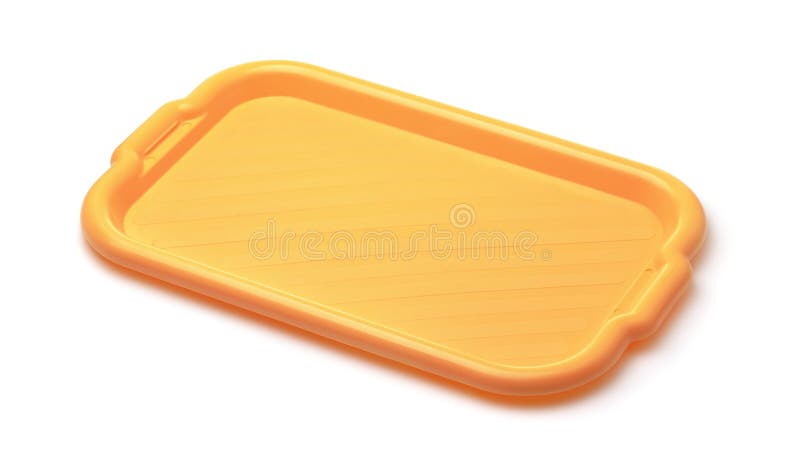 Empty Orange Plastic Rectangular Serving Tray Stock Photo - Image of ...