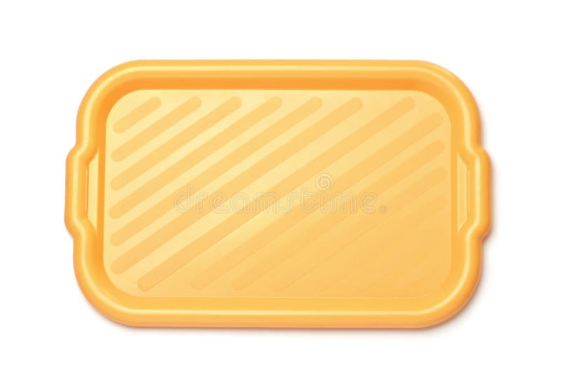Empty Orange Plastic Rectangular Serving Tray Stock Photo - Image of ...