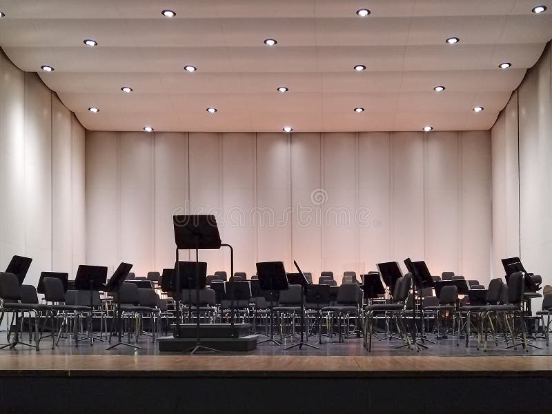 Empty orchestra stage stock photo. Image of front, traditional - 264493636