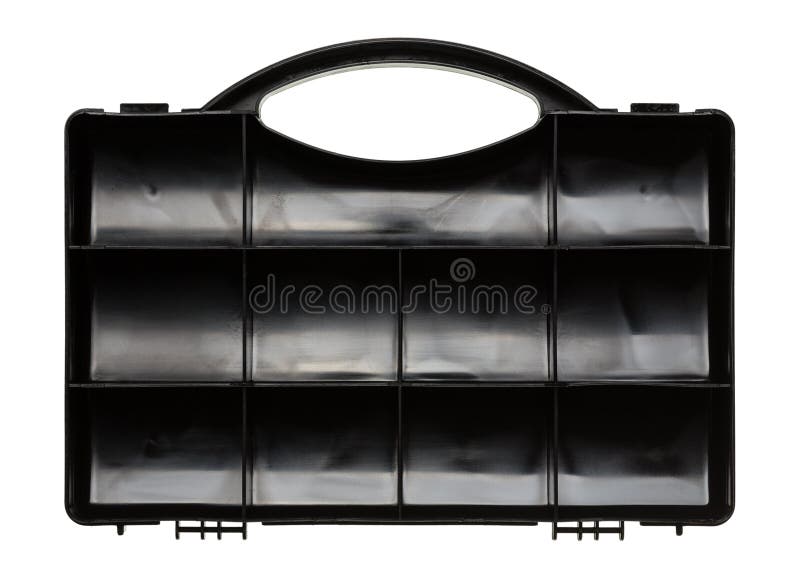 Empty Organizer Plastic Box Stock Photo - Image of black, object: 73501450
