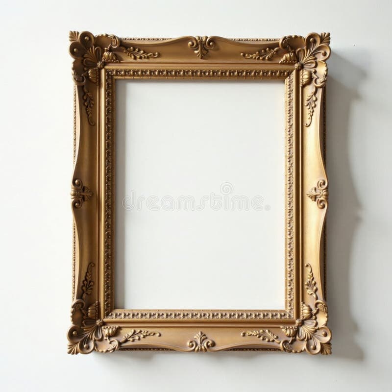 Empty Ornate Frames, Light Wood, on White Wall, Minimalist, Frames ...