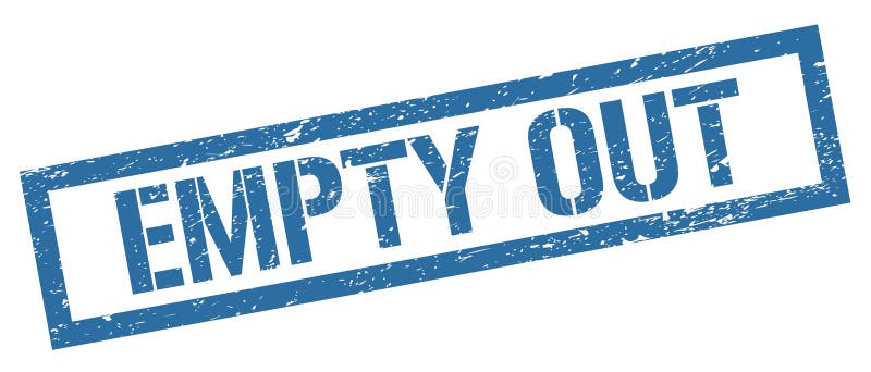 EMPTY OUT Blue Grungy Rectangle Stamp Stock Illustration - Illustration ...