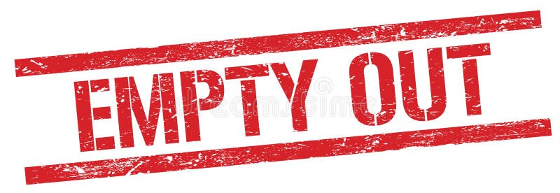 EMPTY OUT Text on Red Grungy Rectangle Stamp Stock Illustration ...