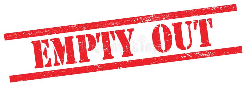 EMPTY OUT Text on Red Grungy Rectangle Stamp Stock Illustration ...