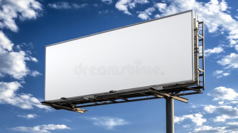 Empty Outdoor Advertisement Sign Against a Misty Morning Sky. Design ...