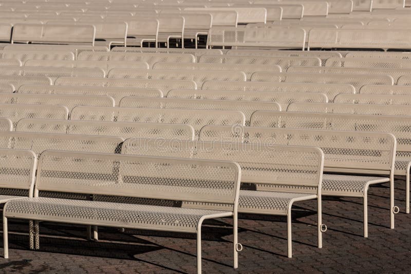 Outdoor audience seating stock photo. Image of white - 40972488