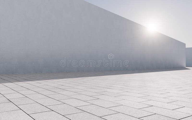 Empty Outdoor Ground Background, 3d Rendering Stock Illustration ...