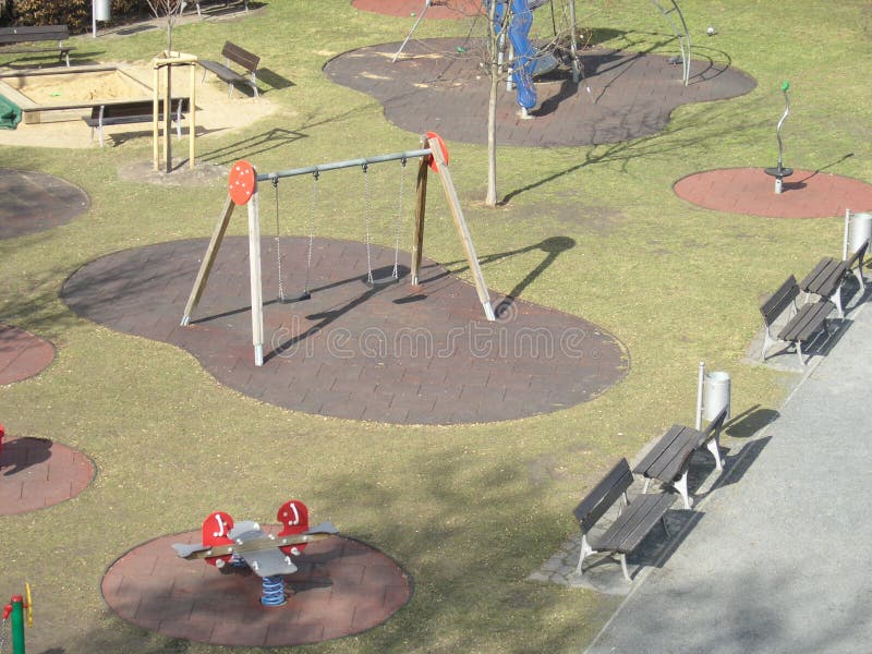 Empty Outdoor Kids Playground with Games Stock Image - Image of game ...