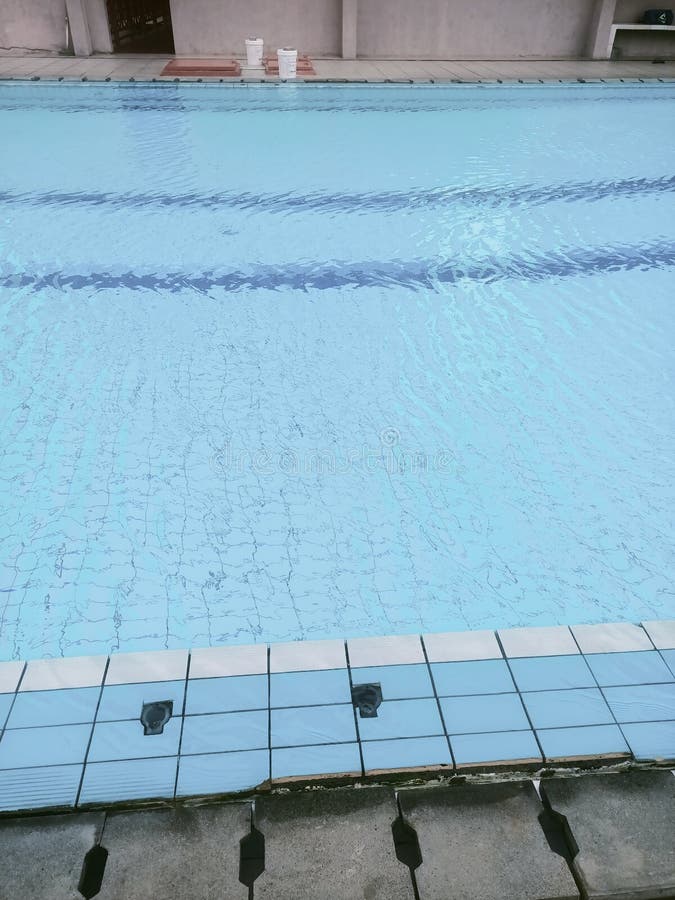 Empty Outdoor Swimming Pool Stock Image - Image of water, aqua: 267558609