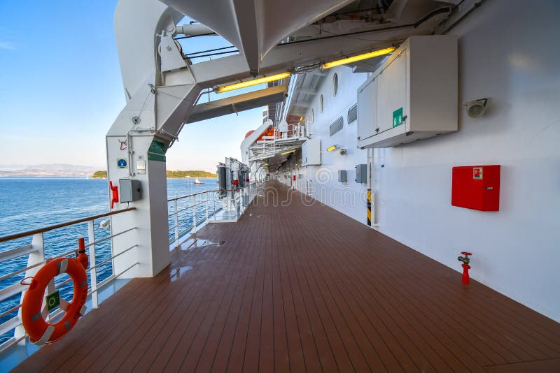The Empty Outer Deck of a Cruise Ship with No Identifiable Features ...