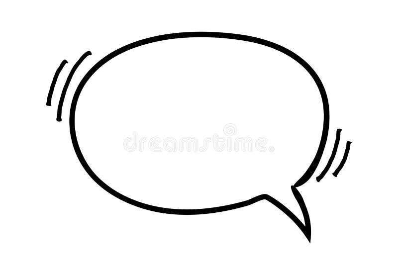 Empty Oval Dialog Balloon with Vibrations is Isolated on White ...