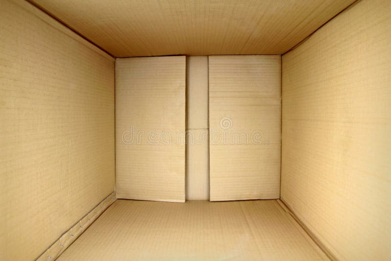 Empty Package Box, 3d View Inner Side. Stock Image - Image of logistics ...