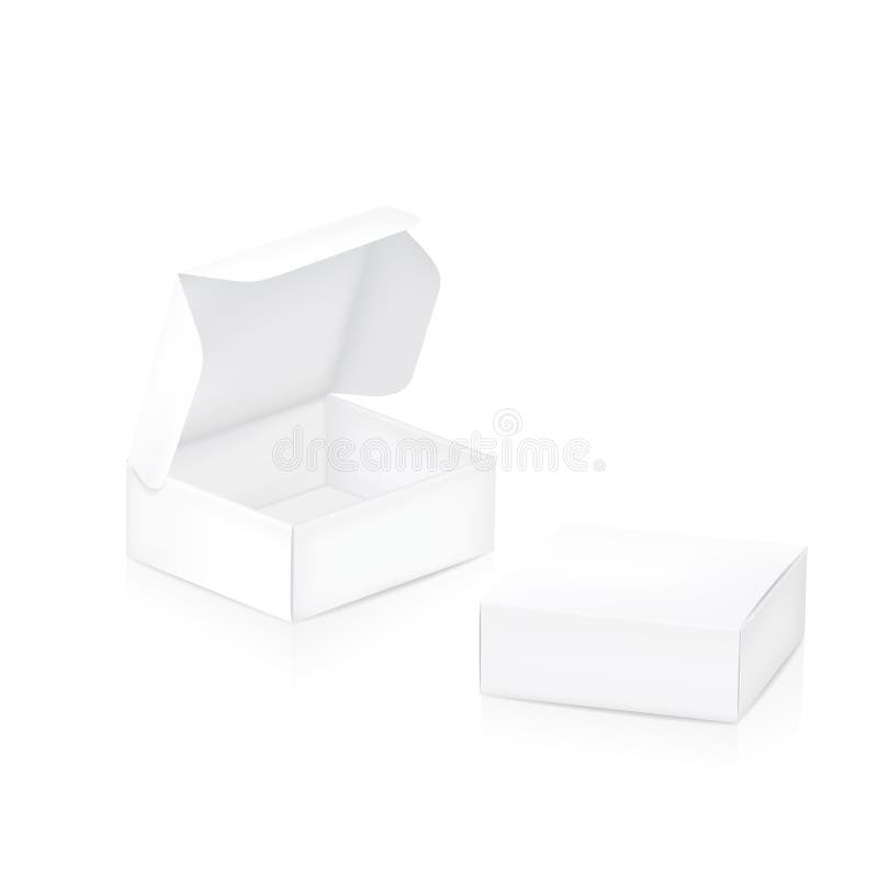 Empty Package Box. Two White Packaging Boxes Stock Vector ...