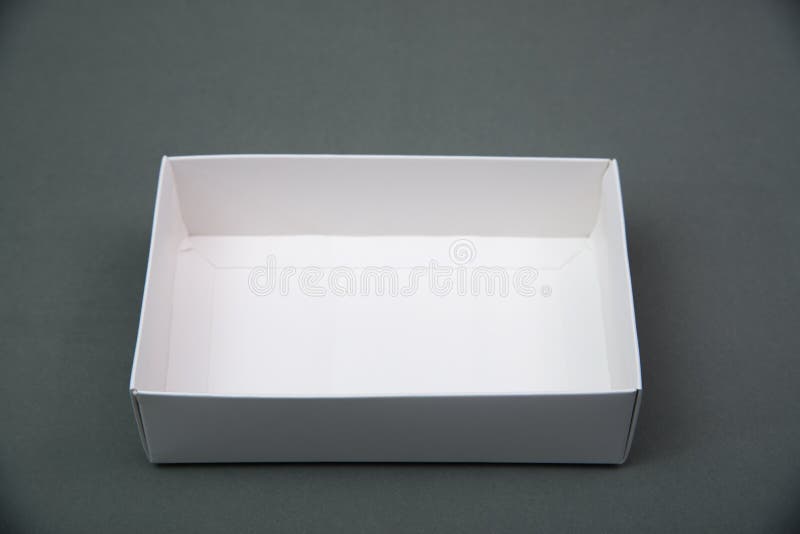 Empty Package White Cardboard Box or Tray for Product on Grey B Stock ...