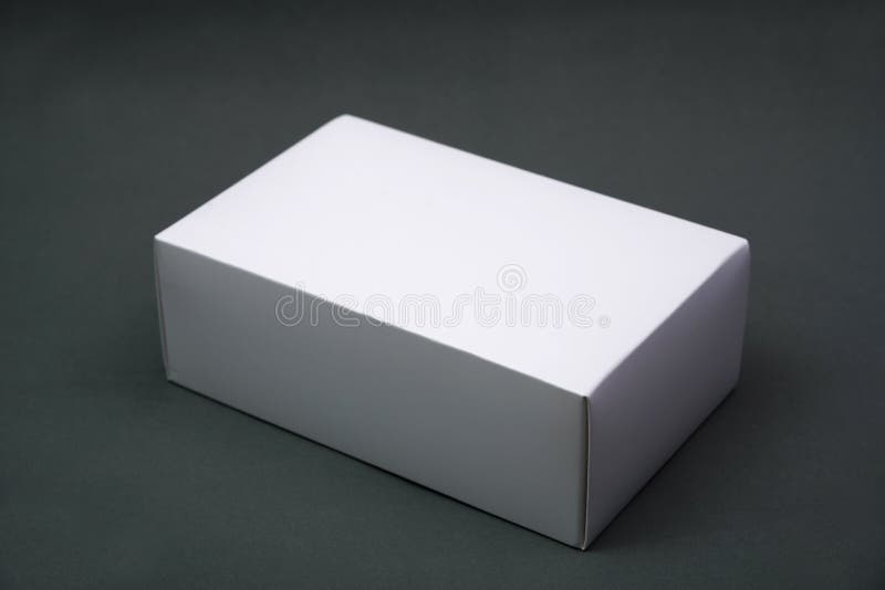 Empty Package White Cardboard Box or Tray for Product on Grey B Stock ...
