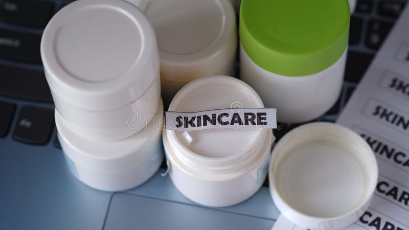 Empty Packaging Containers for Skincare Products. Stock Photo - Image ...