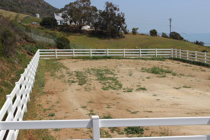 Empty Paddock without Horses Stock Image - Image of toed, production ...