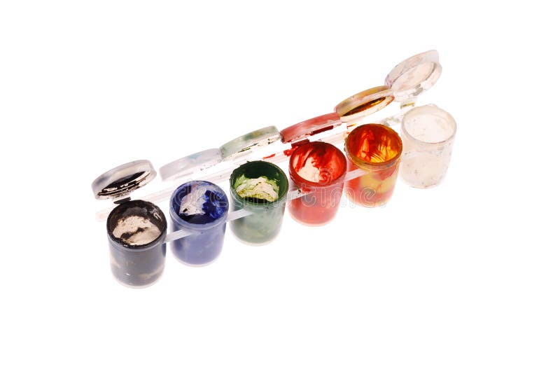 Empty Paint Jars Isolated on White Background Stock Image - Image of ...