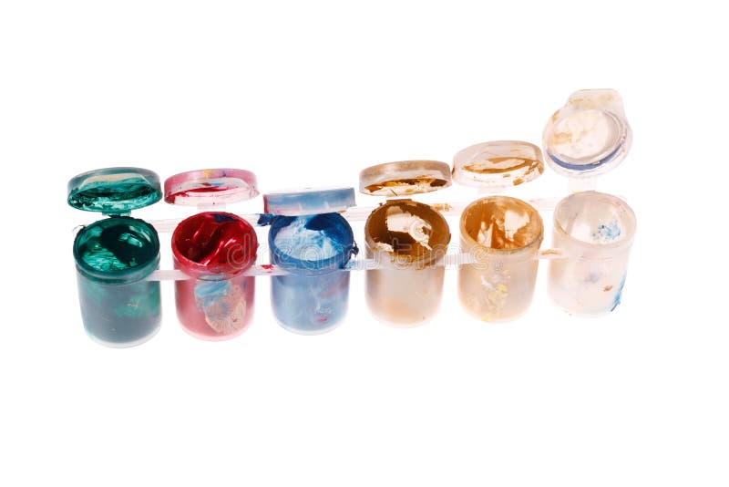 Empty Paint Jars Isolated on White Background Stock Photo - Image of ...