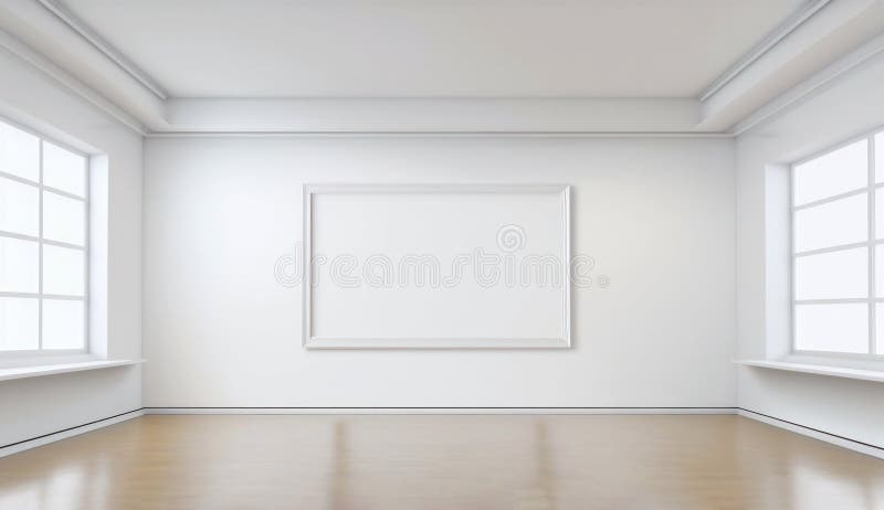Empty Painting Frame on a White Wall in Modern Minimal Interior, Visual ...