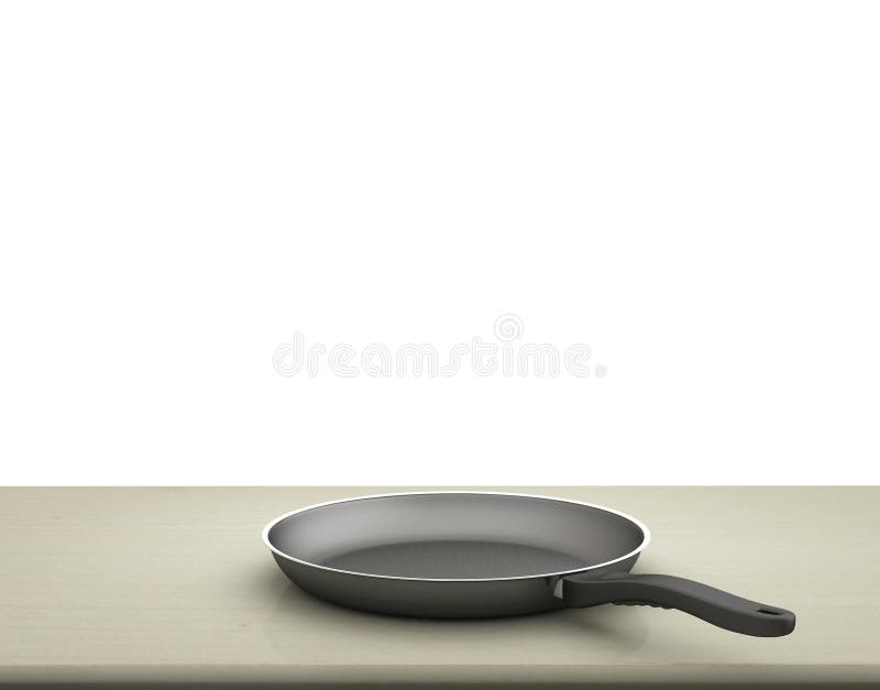 Empty Pan on the Table on Isolated White Background Stock Illustration ...