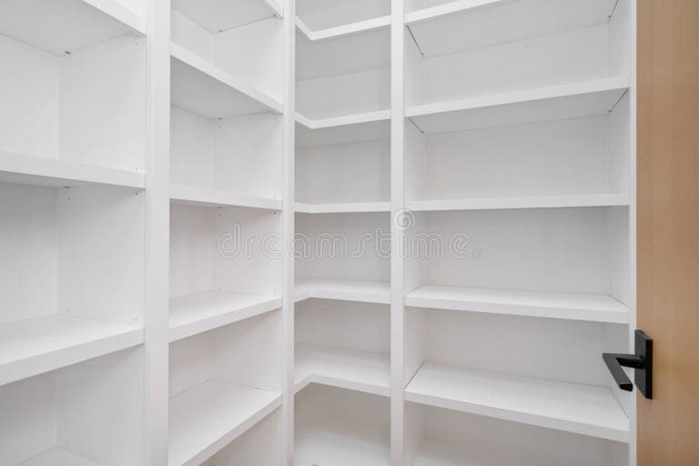 The Empty Pantry is Full of Shelves and Items To Store Stock Image ...