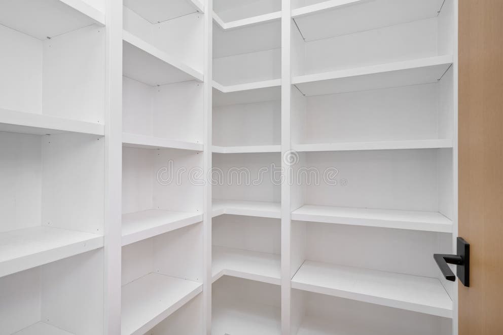 The Empty Pantry is Full of Shelves and Items To Store Stock Image ...
