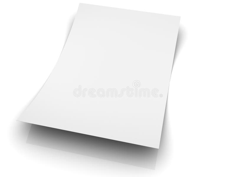 Isolated on White Blank Office Paper Mock-Up. Stock Vector ...