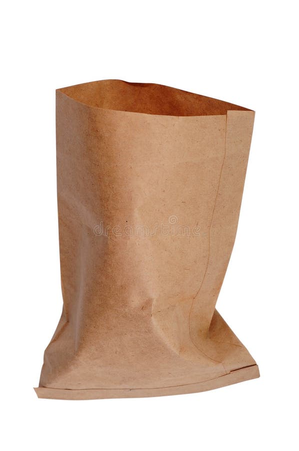 Empty paper bag stock photo. Image of handle, blank, isolated - 12037826