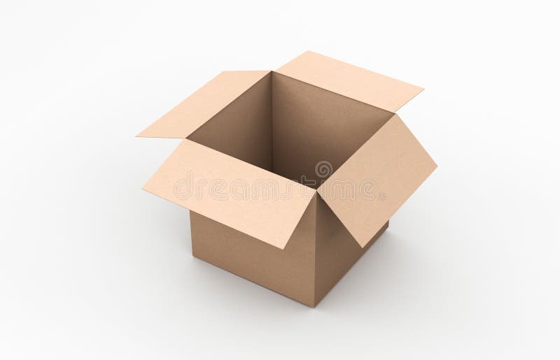 Empty Paper Box Mock Up Isolated Stock Illustration - Illustration of ...