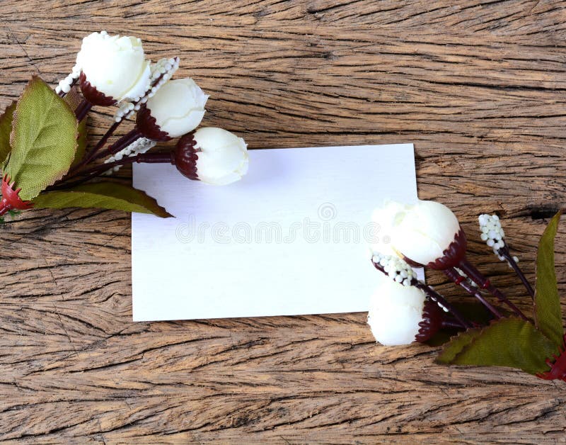 Empty Paper Card with Spring Flowers Stock Photo - Image of event ...