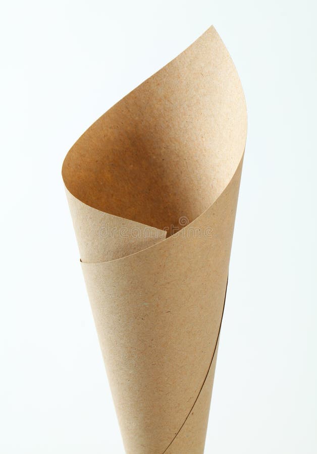 Paper Cone Isolated on White Background Stock Image - Image of closeup ...