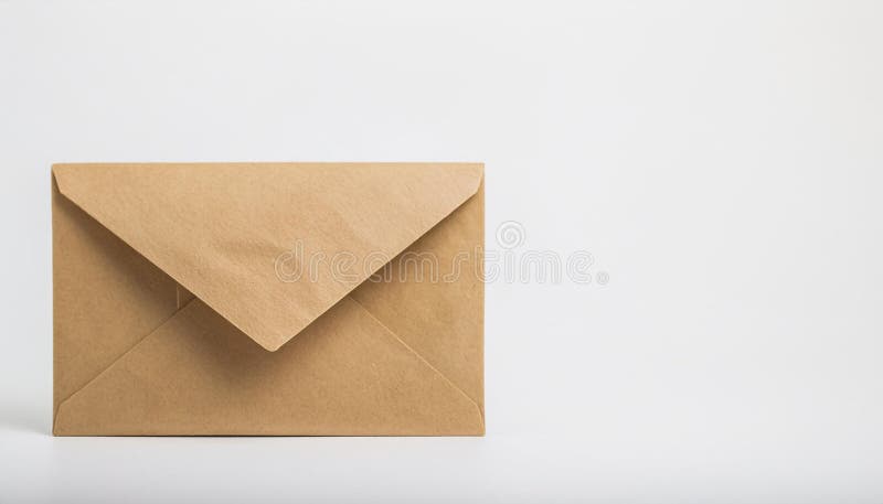 Empty Paper Craft Post Envelope on Neutral Background. Mock-up Stock ...