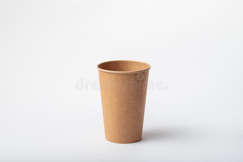 Empty Paper Cup for Coffee Made from Biodegradable Brown Paper on a ...